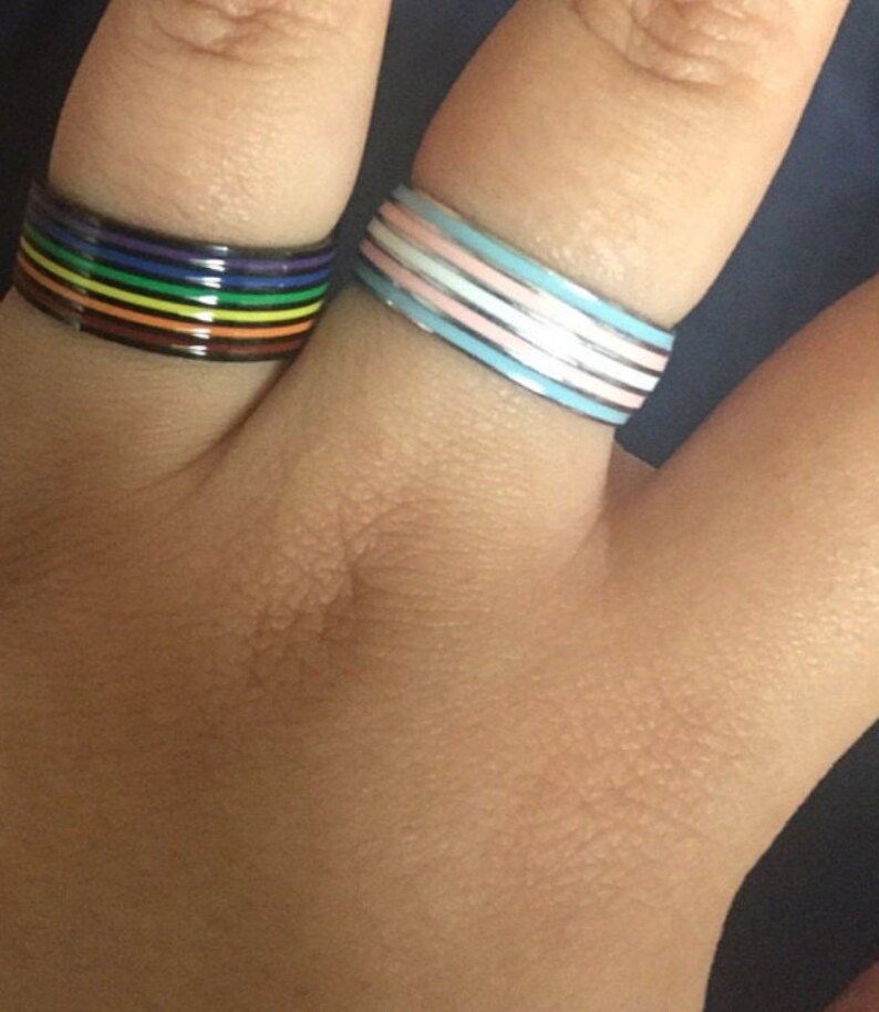 Trans Pride Stainless Steel Ring Etsy
