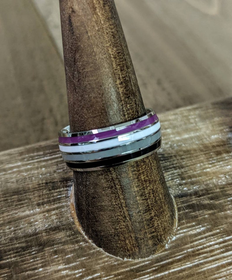 Asexual Pride Stainless Steel Ring Etsy
