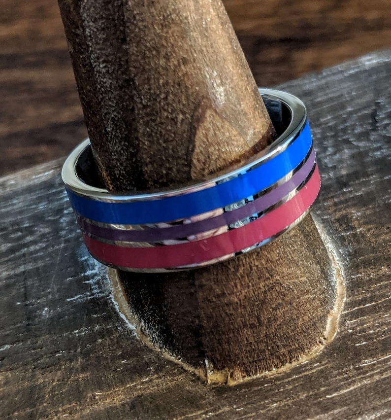Bisexual Pride Stainless Steel Ring Etsy