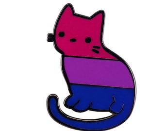 Bisexual Pride Flag Cat Hard Enamel Pin Lapel Pin Bi Flag Pin Lgbtq Pin ...