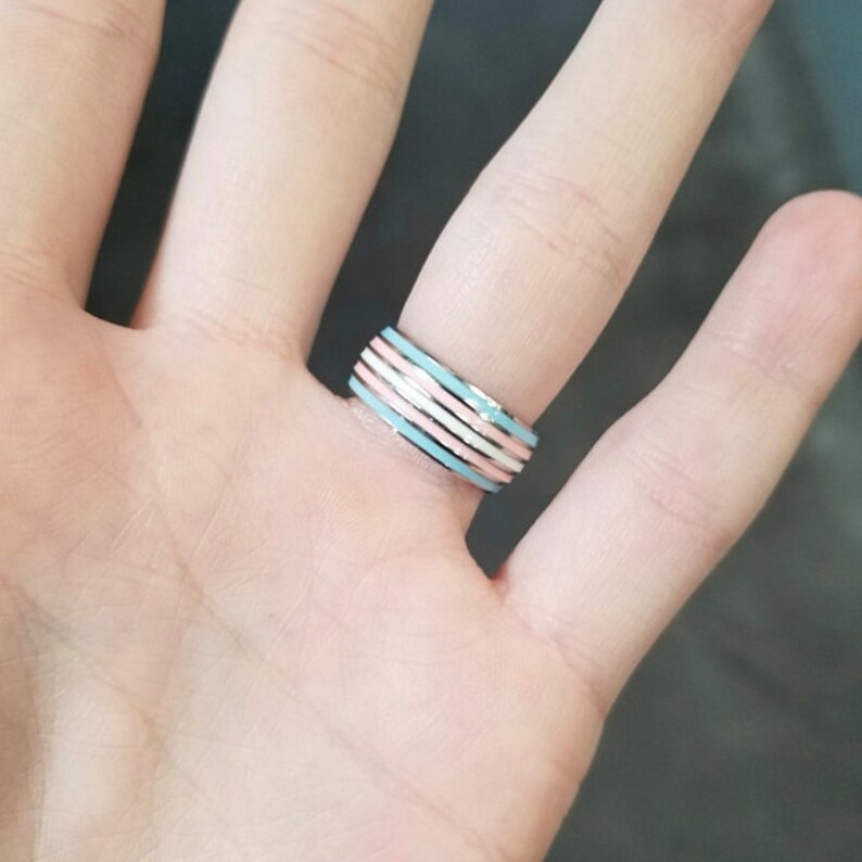 Trans Pride Stainless Steel Ring Etsy