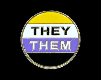 They Them Pronoun Enamel Pin Self Expression Pins - Etsy