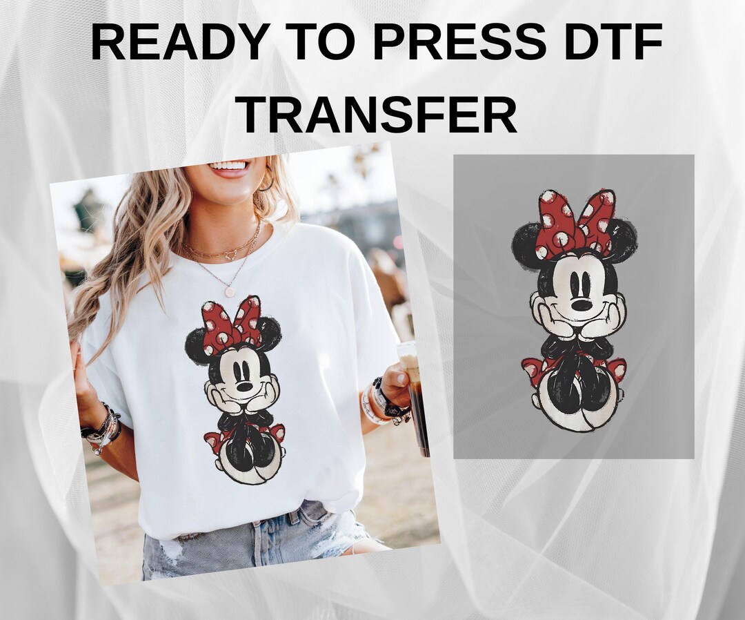 Disney Minnie DTF Transfer, Disneyworld Heat Press, Disney Dtf, Disney ...