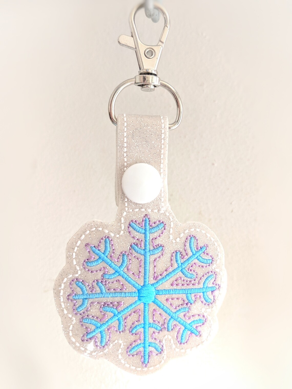 Snowflake Keychain Embroidery Design | Etsy
