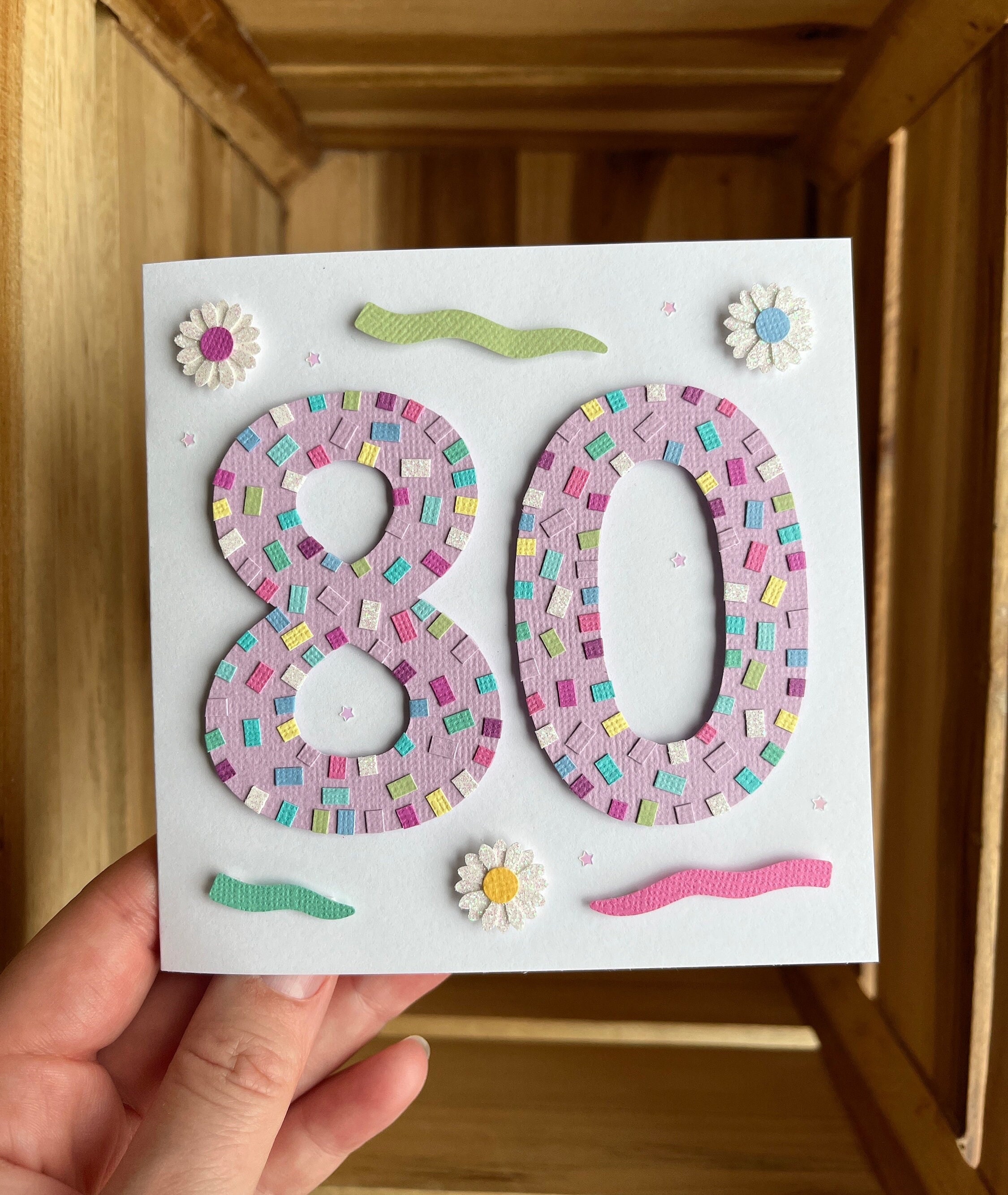 Custom Age Birthday Card Papercrafted Handmade Card - Etsy UK