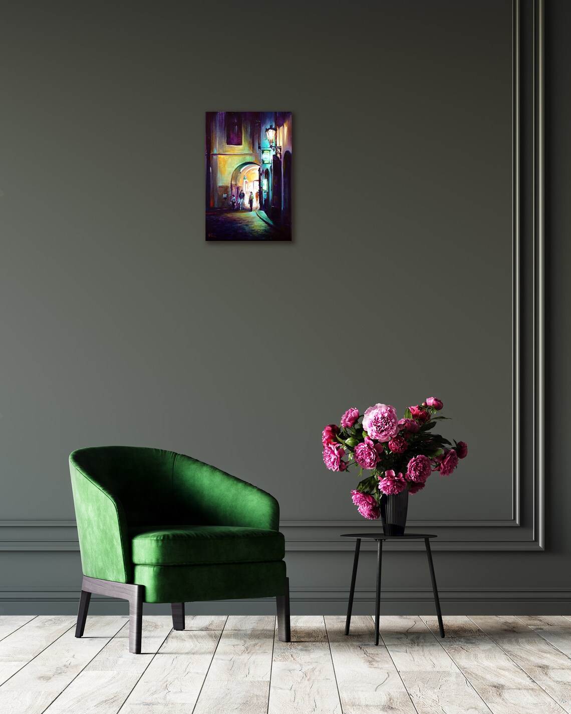 Prague Painting Prague Evening Street Art City Scene - Etsy