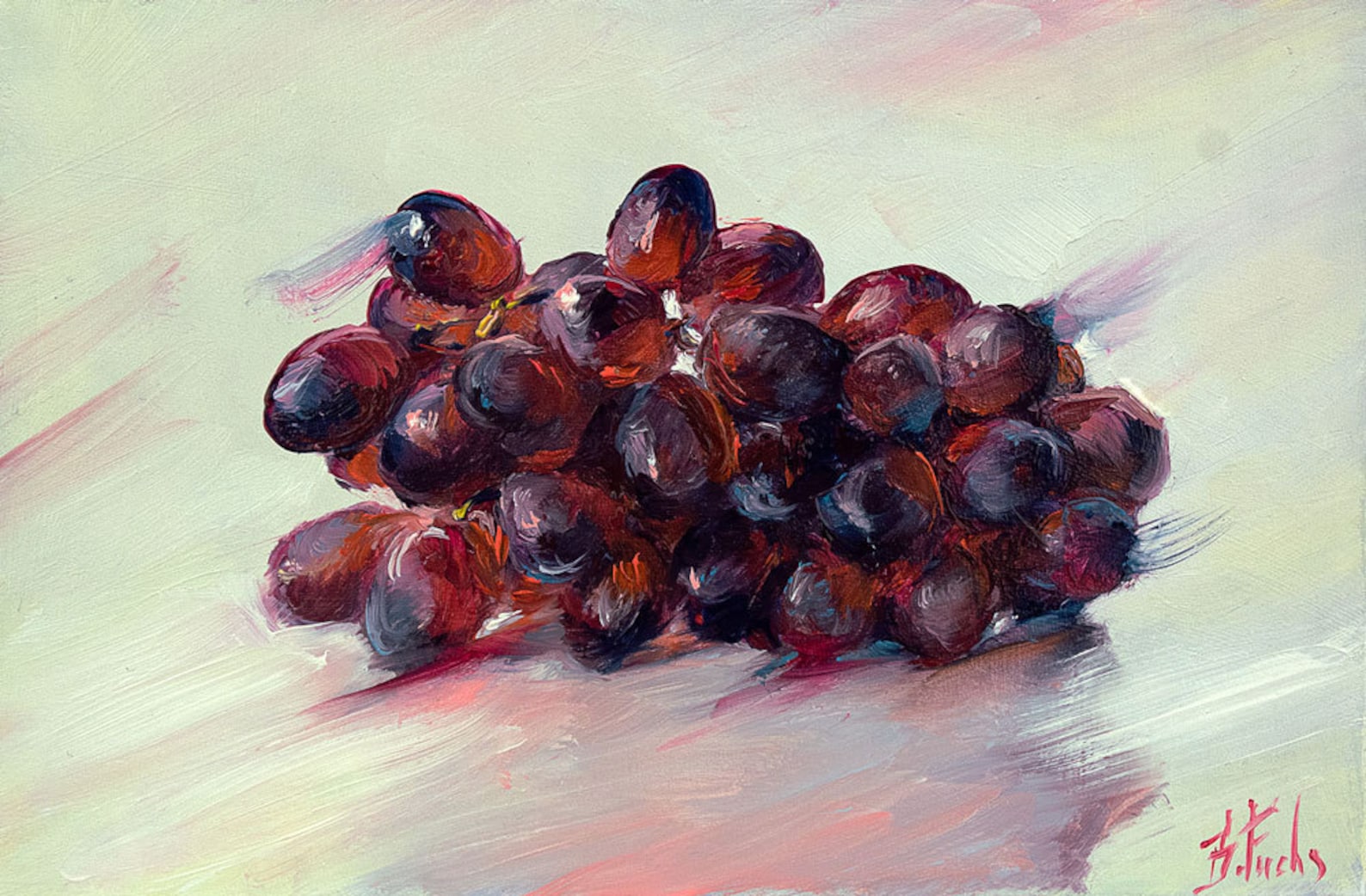 Red Grapes Berry Art Painting Original Food Art - Etsy