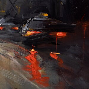 Grey Cityscape City Scene Painting Urban Art Original - Etsy