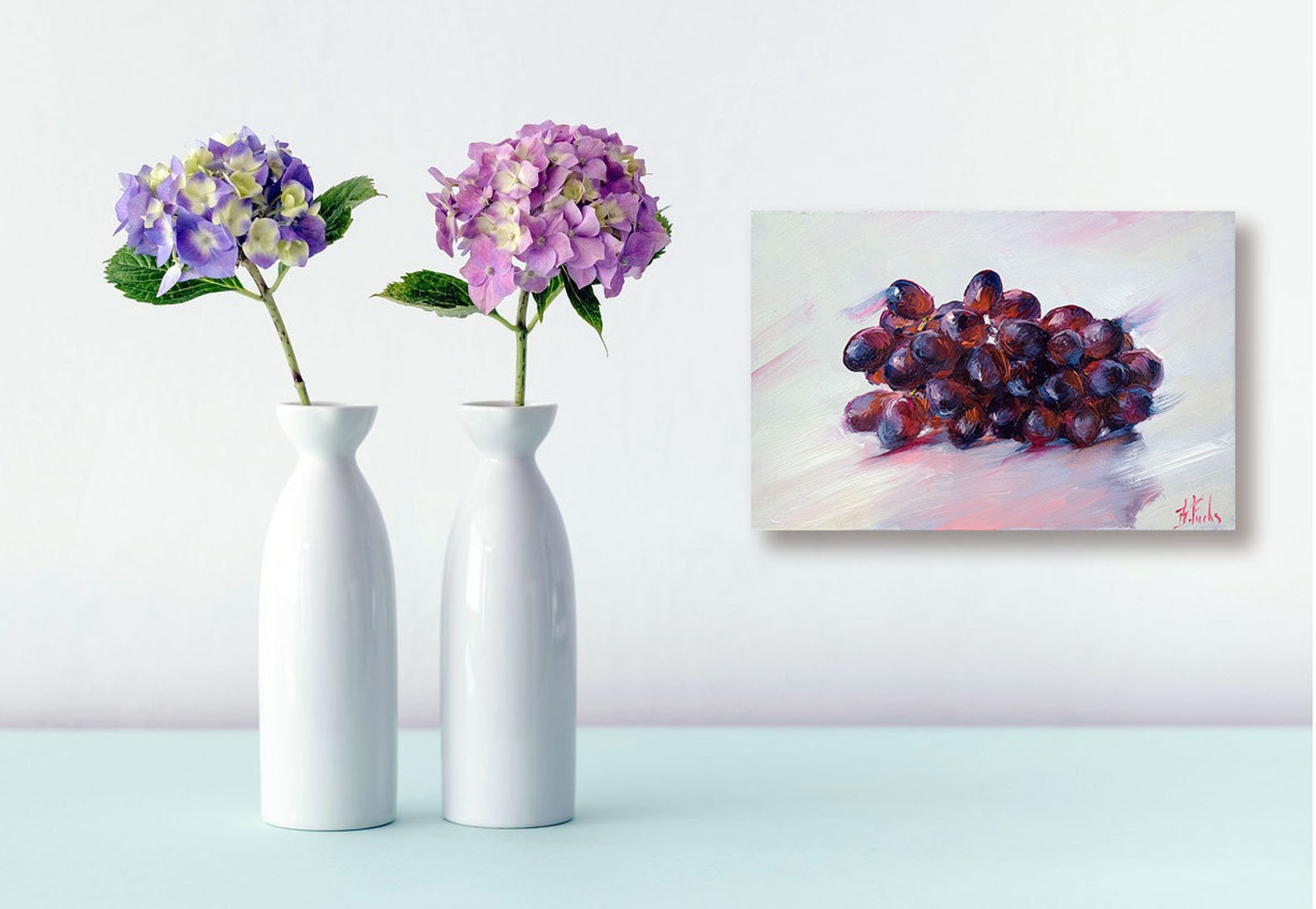 Red Grapes Berry Art Painting Original Food Art - Etsy