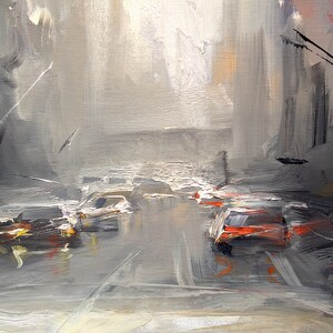 Grey Cityscape City Scene Painting Urban Art Original - Etsy