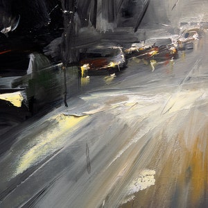 Grey Cityscape City Scene Painting Urban Art Original - Etsy