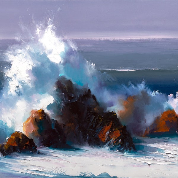 Waves and Rocks - Etsy