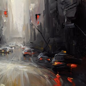 Grey Cityscape City Scene Painting Urban Art Original - Etsy