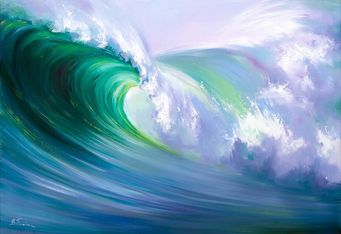 Ocean Wave Painting Seascape Art Original | Etsy