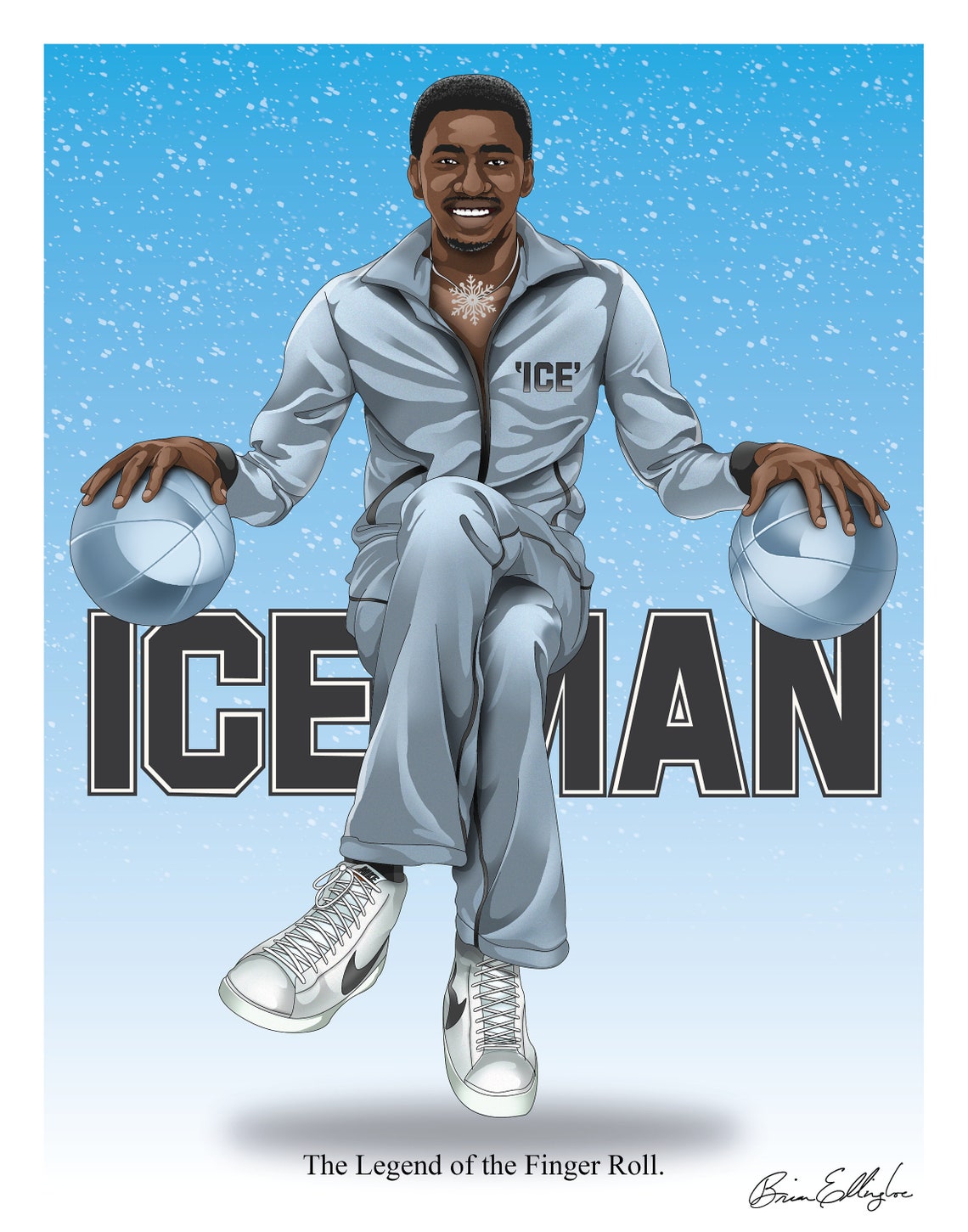George 'Iceman' Gervin Spurs Legend Print | Etsy