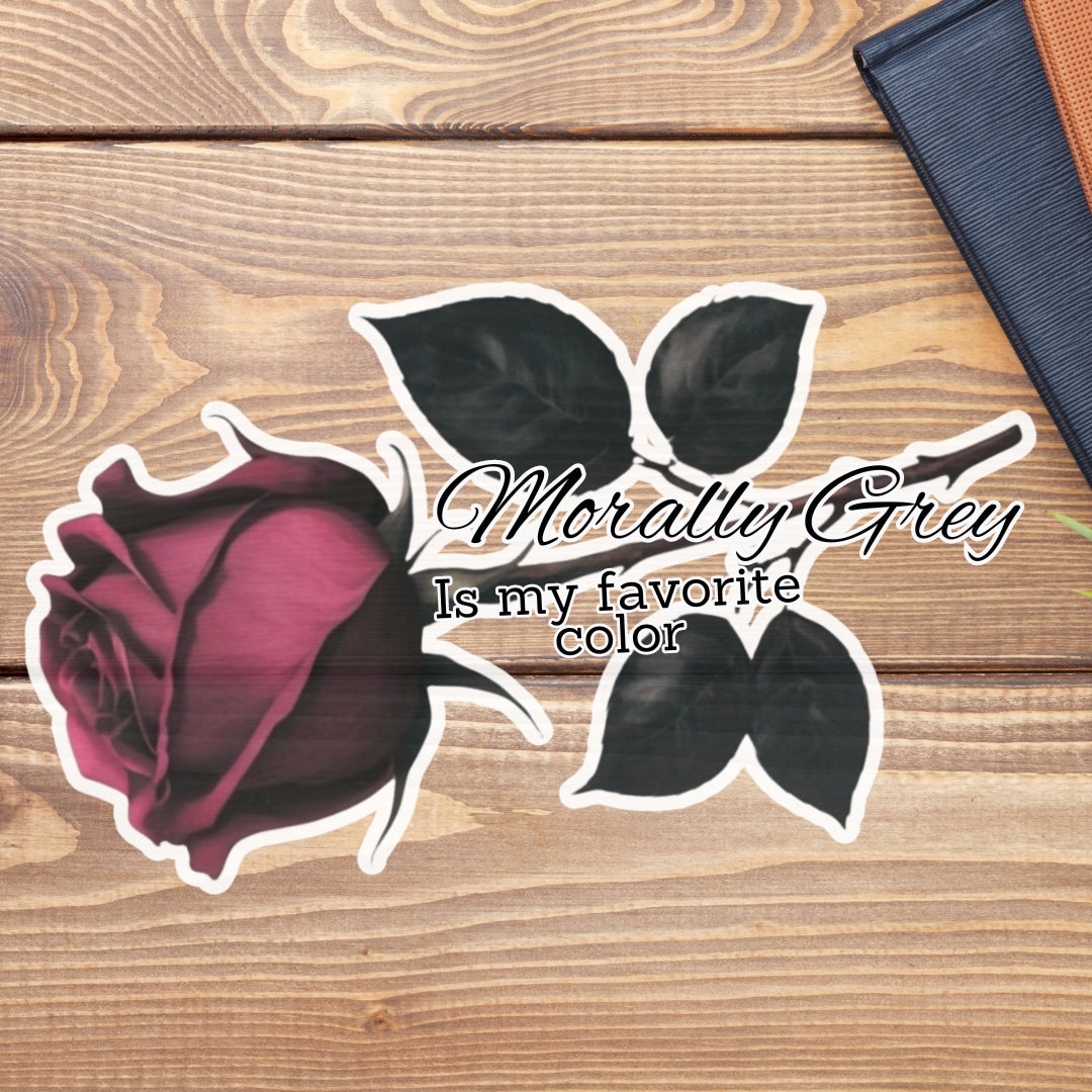 Dark Romance Morally Grey Rose Sticker Decal Bookish Book Lover Tablet ...