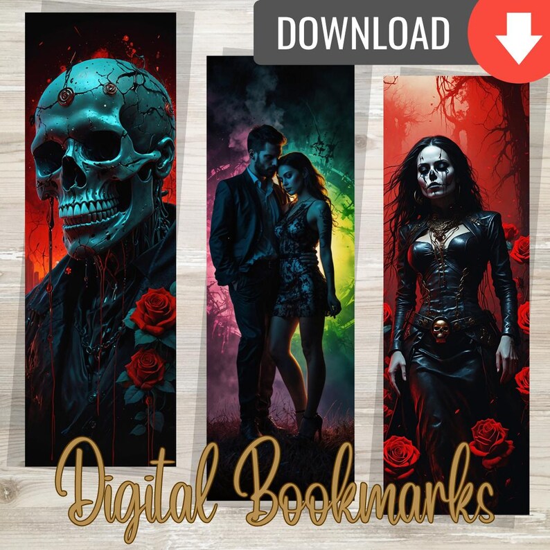 Instant Download Bookmarks Dark Romance Lovers Digital Bookmarks ...