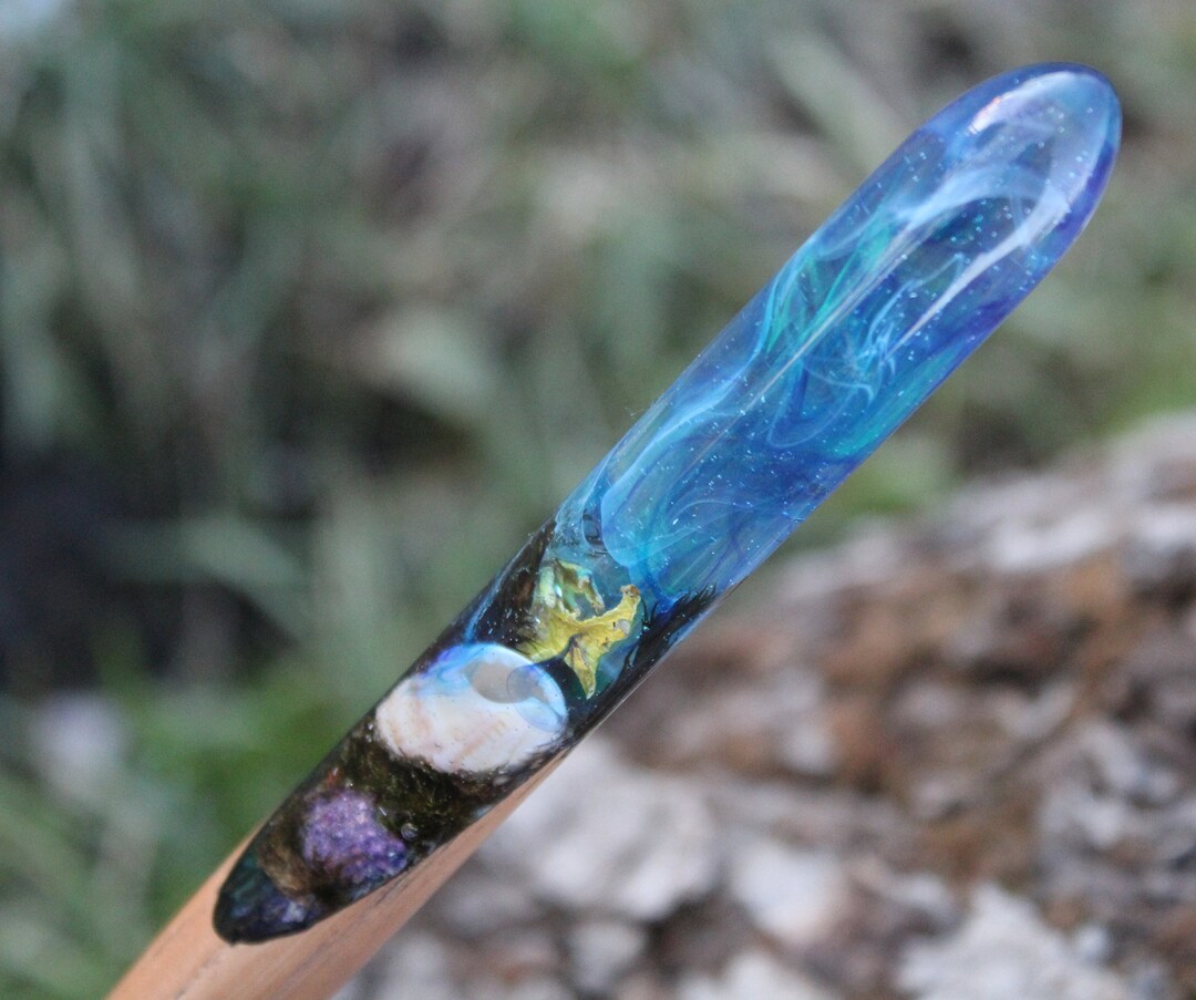 Handmade Seashell Wooden Pen: Ocean Resin Ballpoint Pen - Etsy