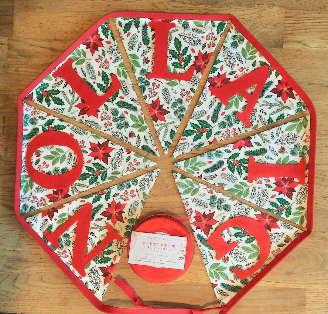 Festive Red Christmas Garland Nollaig Shona Bunting Irish - Etsy