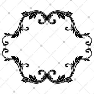 Vintage Antique Frame SVG Clipart, Monogram SVG, Vintage Vector French ...