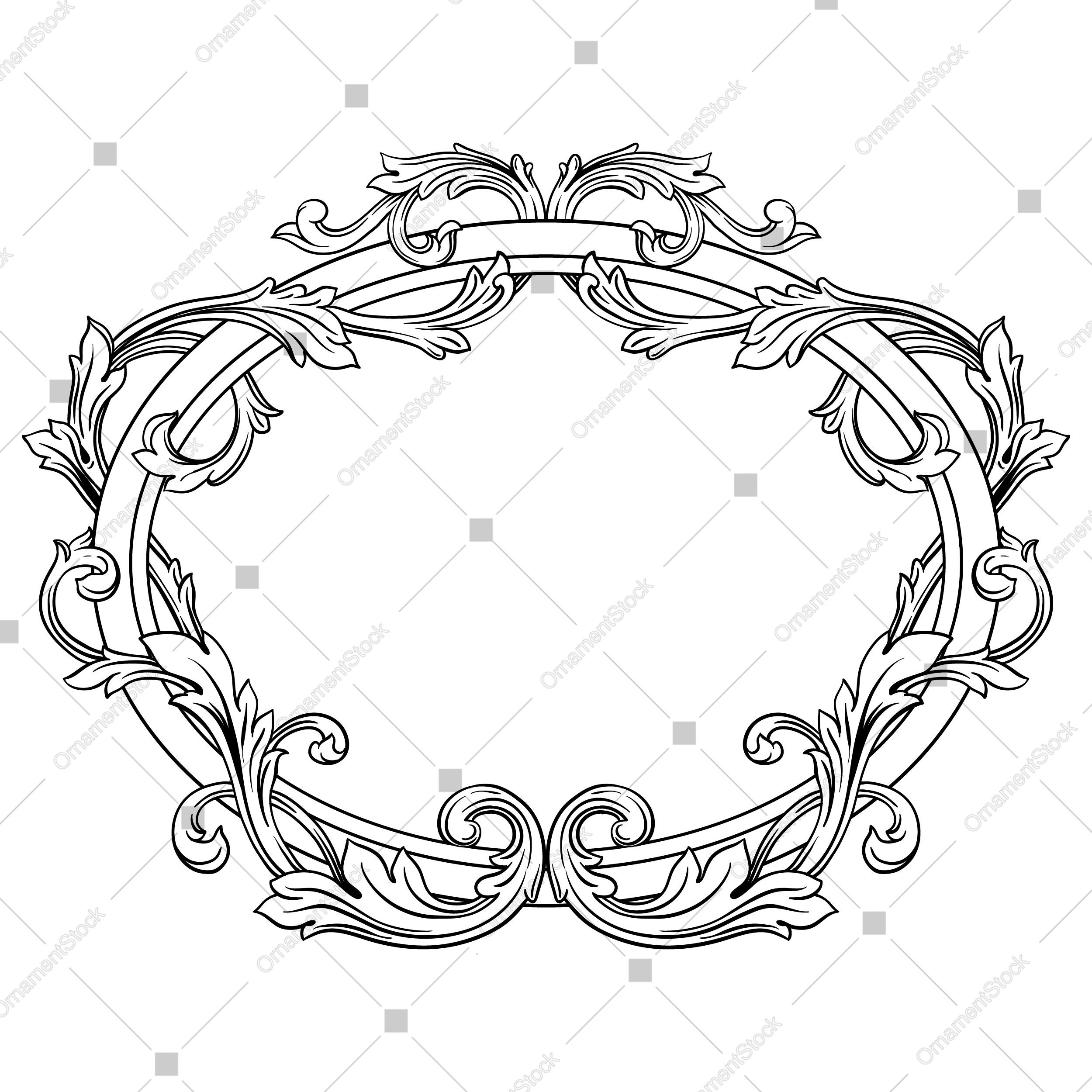 Vintage Antique Frame SVG Clipart, Monogram SVG, Vintage Vector French ...