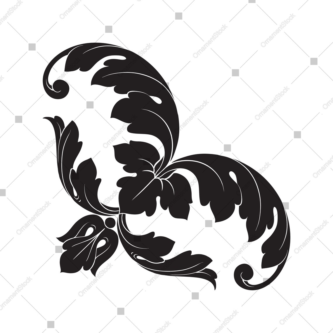 Baroque SVG Clipart and Corner Svg. Floral Svg Floral Wreath | Etsy