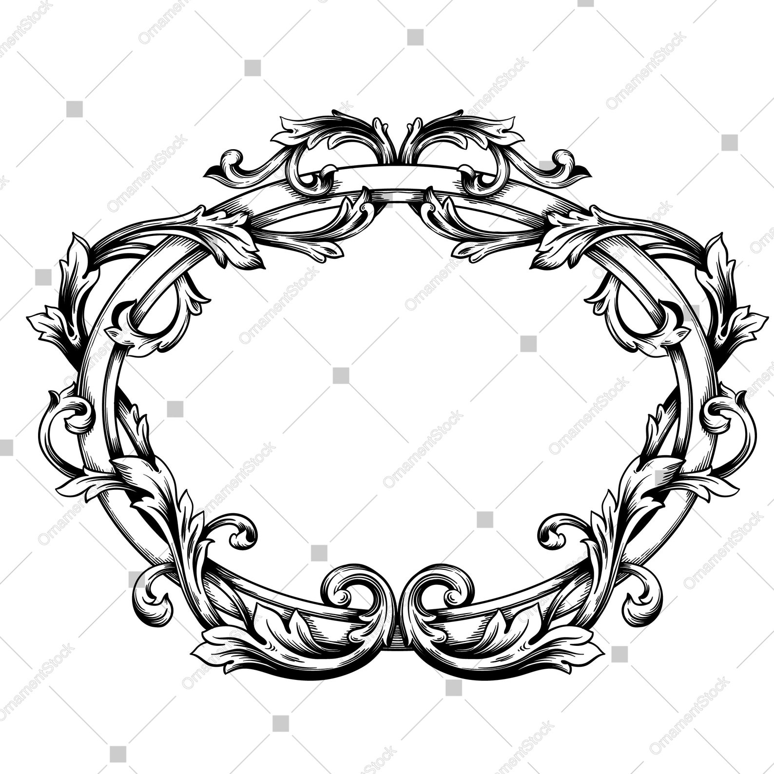 Vintage Antique Frame SVG Clipart, Monogram SVG, Vintage Vector French ...