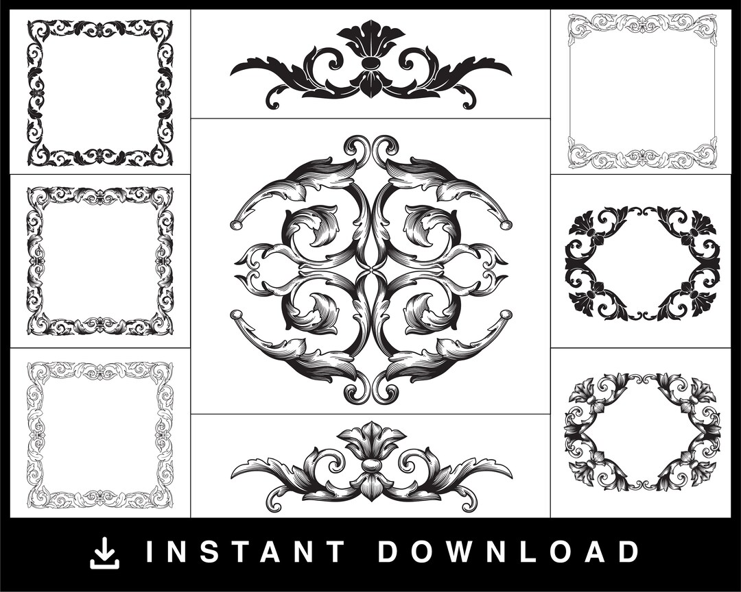 Digital Frames Svg, Borders Clip Art Svg, Digital Labels Vector, Basic ...