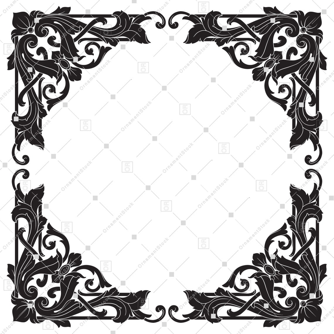 Baroque Svg Damask Clip Art Scroll Clipart Frame Swirl - Etsy Australia
