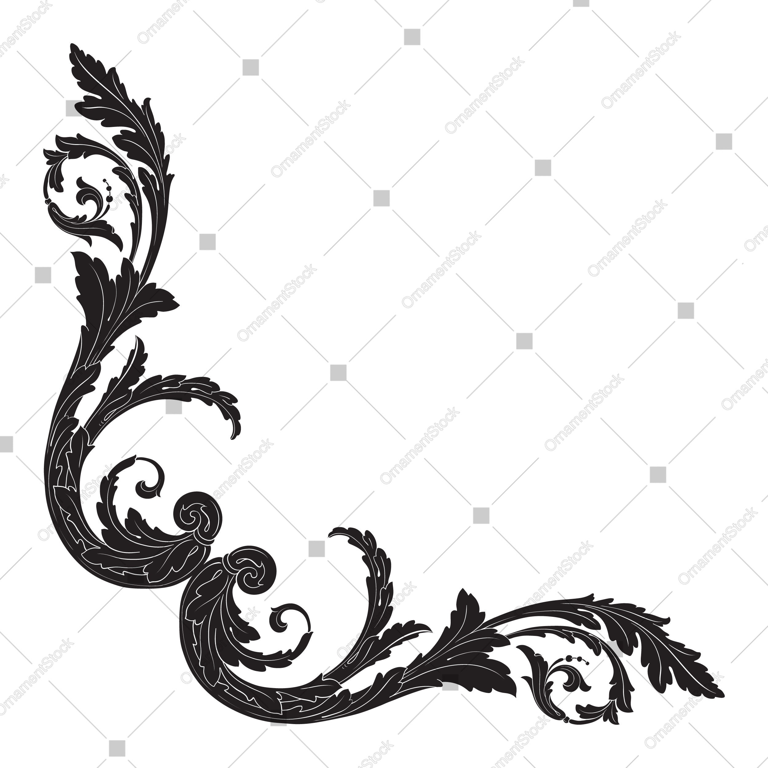 Corner Svg Bundle Ornament Baroque Svg Vector Decor Svg Baroque Frame