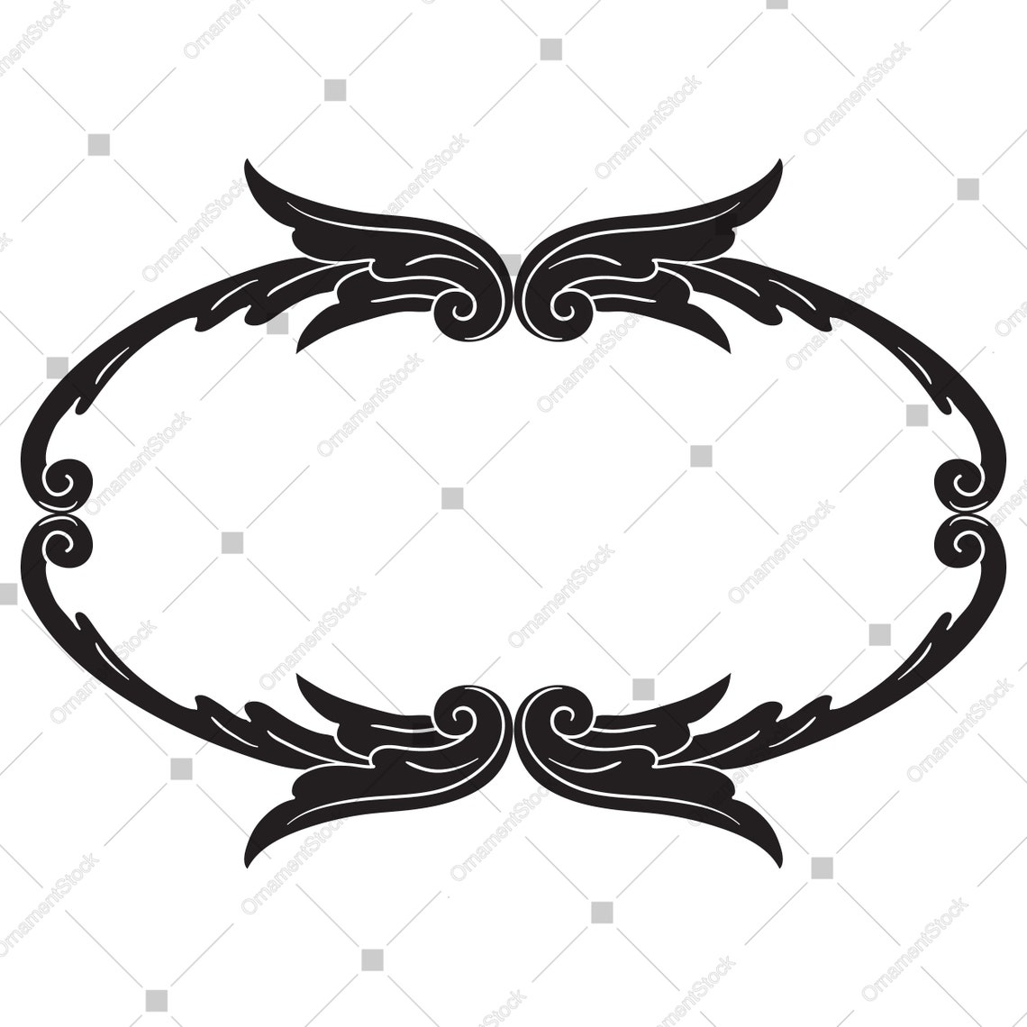 Vintage Baroque Frame SVG Clipart, Monogram SVG, Vintage Vector French ...