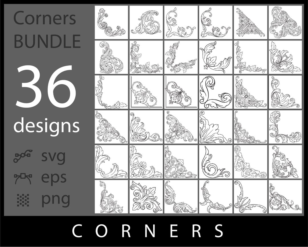 Corner Svg Bundle Baroque Svg Ornament Svg Decor Svg Ornate Corner