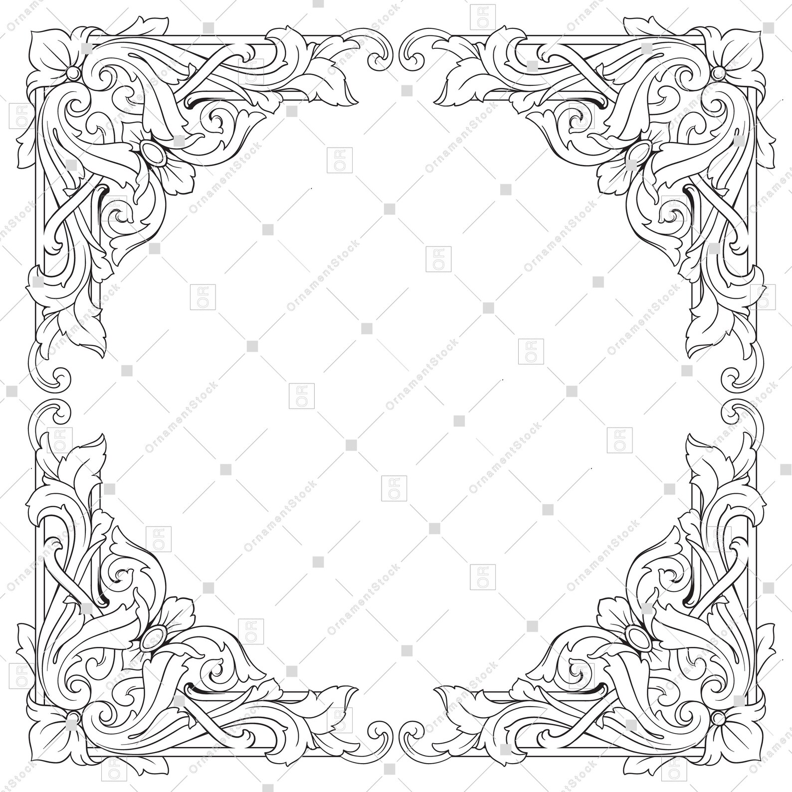 Baroque Svg Damask Clip Art Scroll Clipart Frame Swirl - Etsy Australia