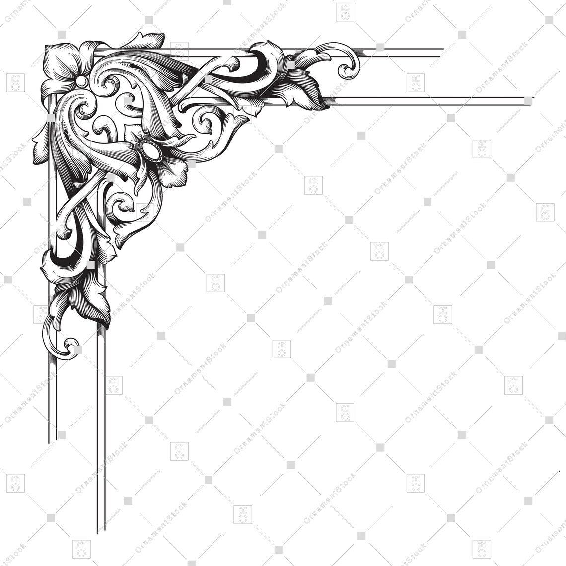 Baroque Svg Damask Clip Art Scroll Clipart Frame Swirl - Etsy