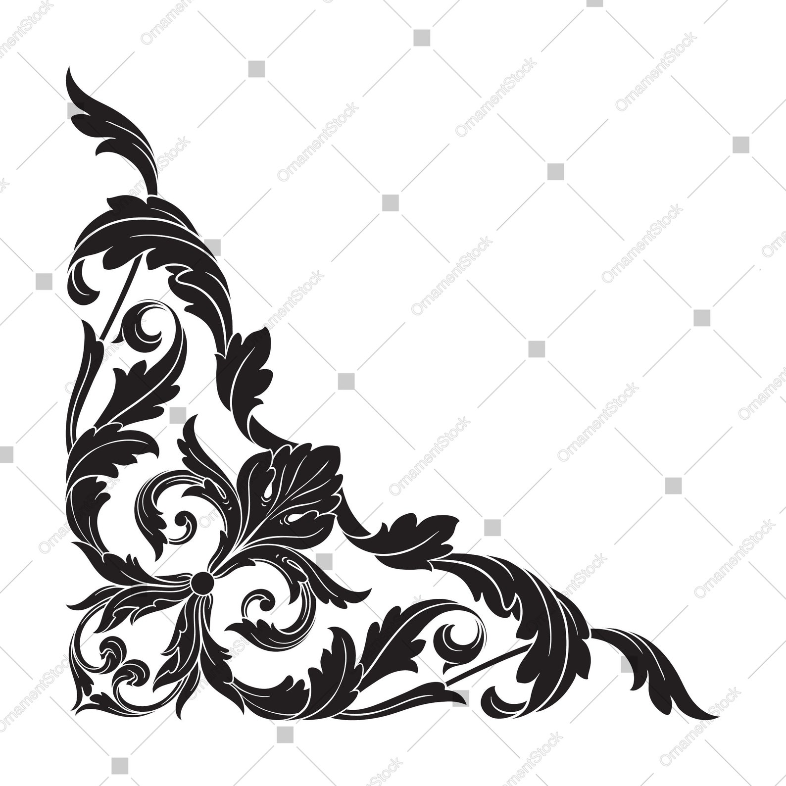 Baroque SVG Clipart and Corner Svg. Floral Svg, Floral Wreath Svg ...