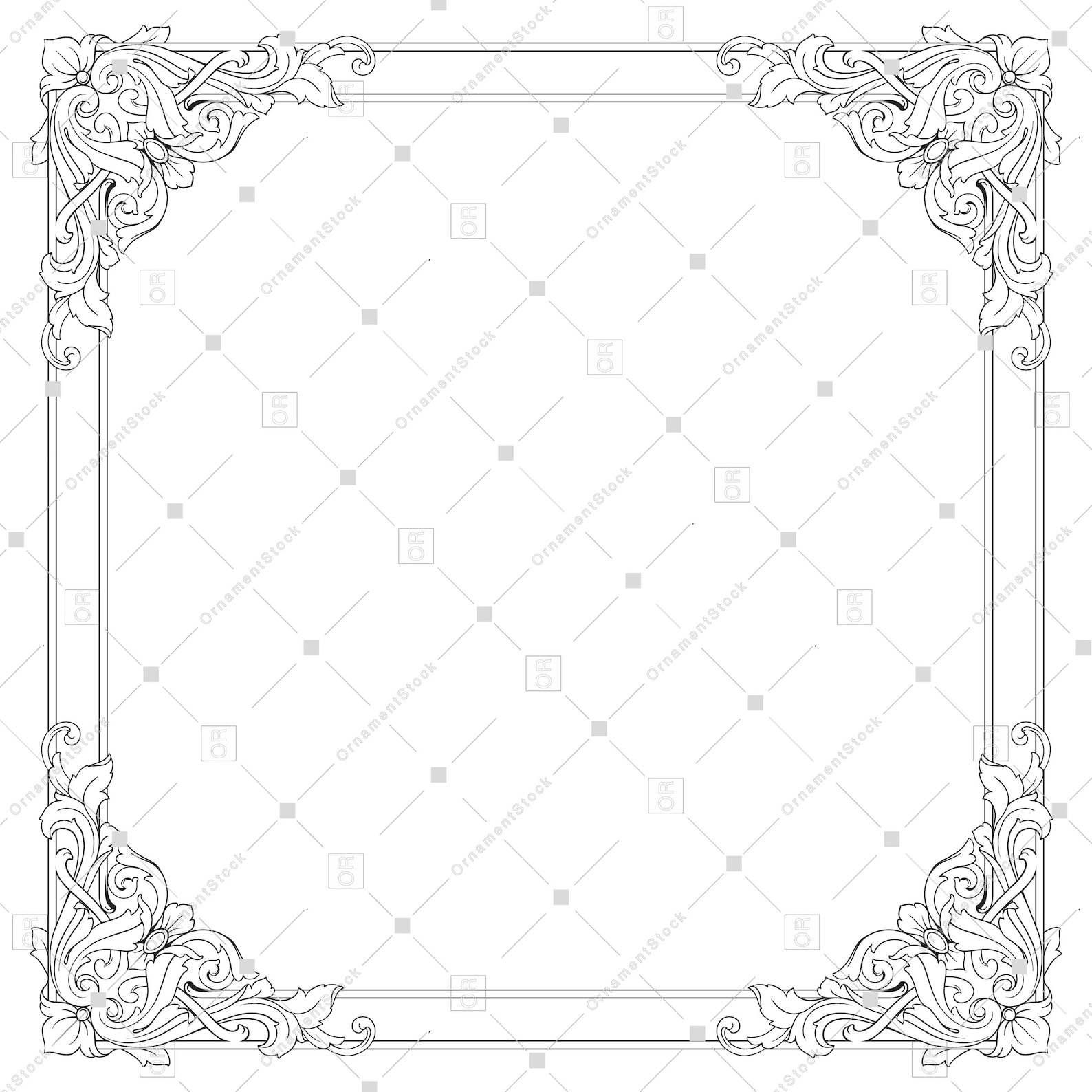 Baroque Svg Damask Clip Art Scroll Clipart Frame Swirl - Etsy Australia