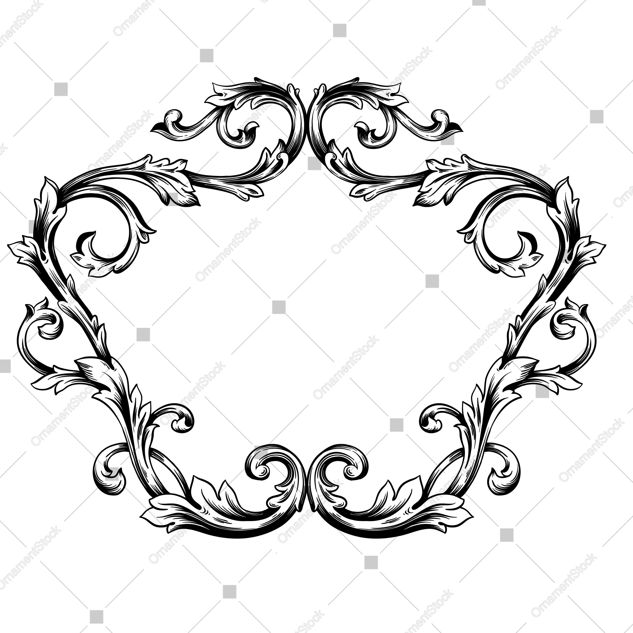 Vintage Antique Frame SVG Clipart, Monogram SVG, Vintage Vector French ...