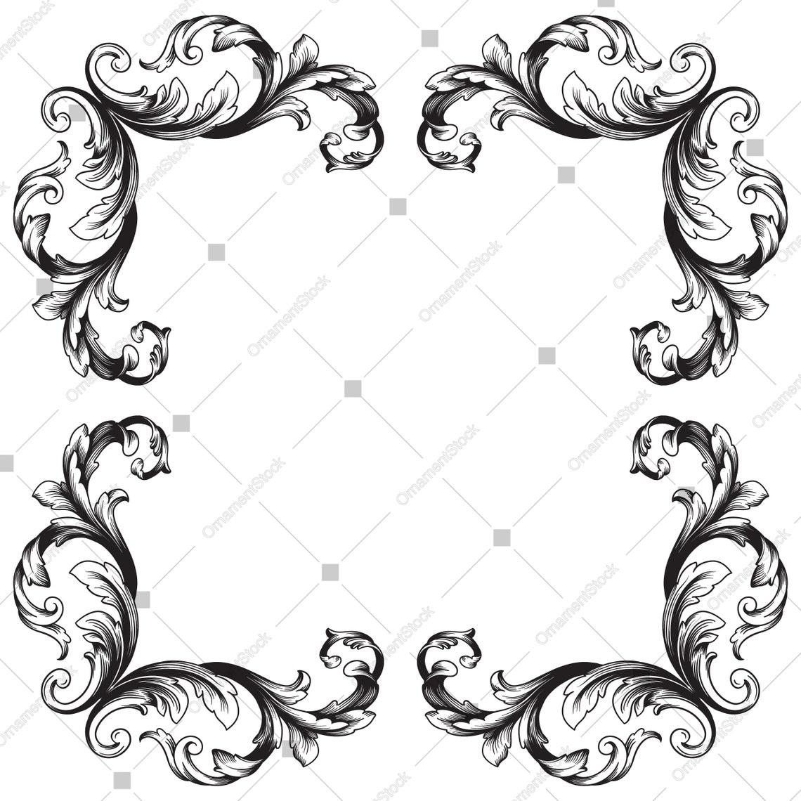 Vintage Baroque Frame SVG Clipart, Monogram SVG, Vintage Vector French ...