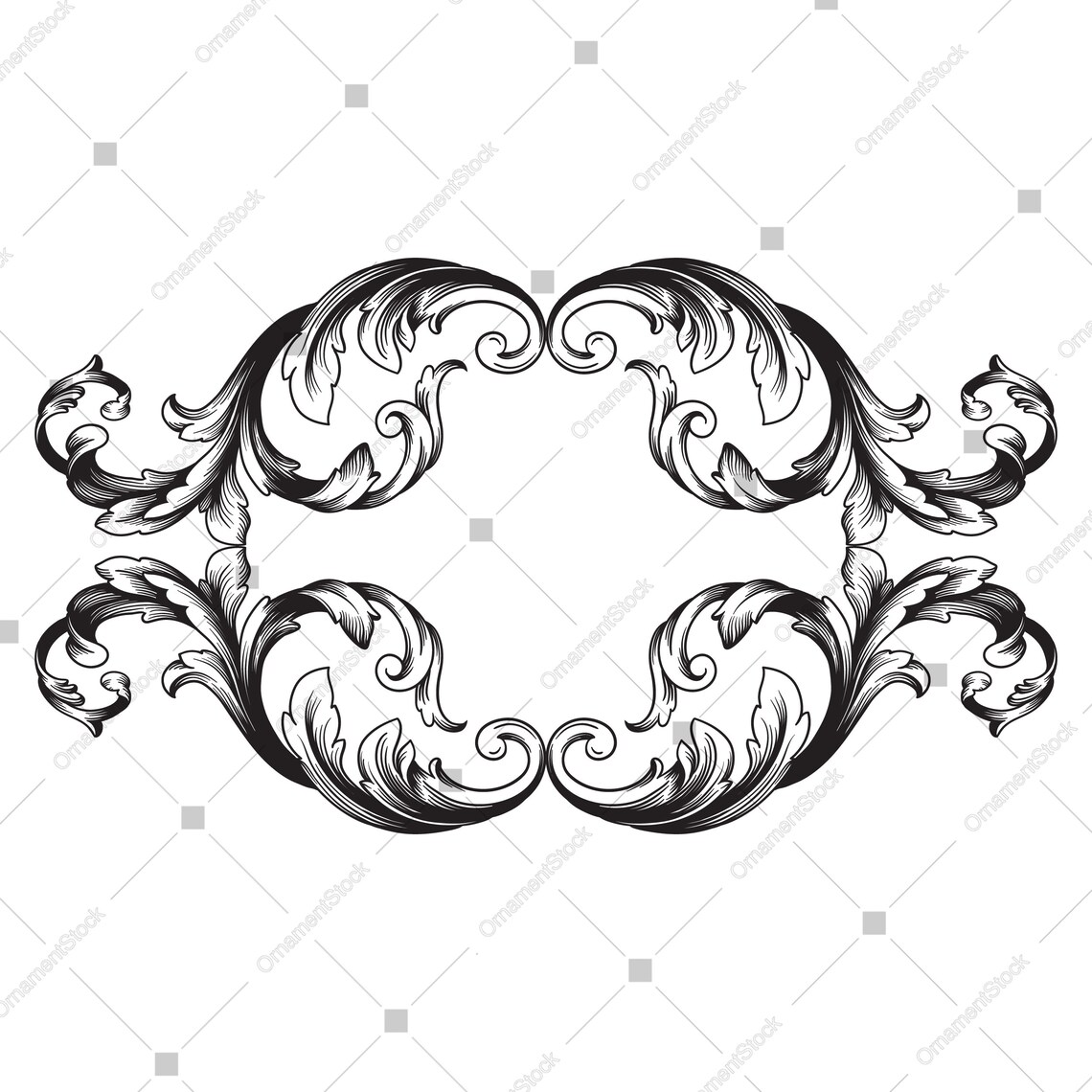 Vintage Baroque Frame SVG Clipart Monogram SVG Vintage - Etsy