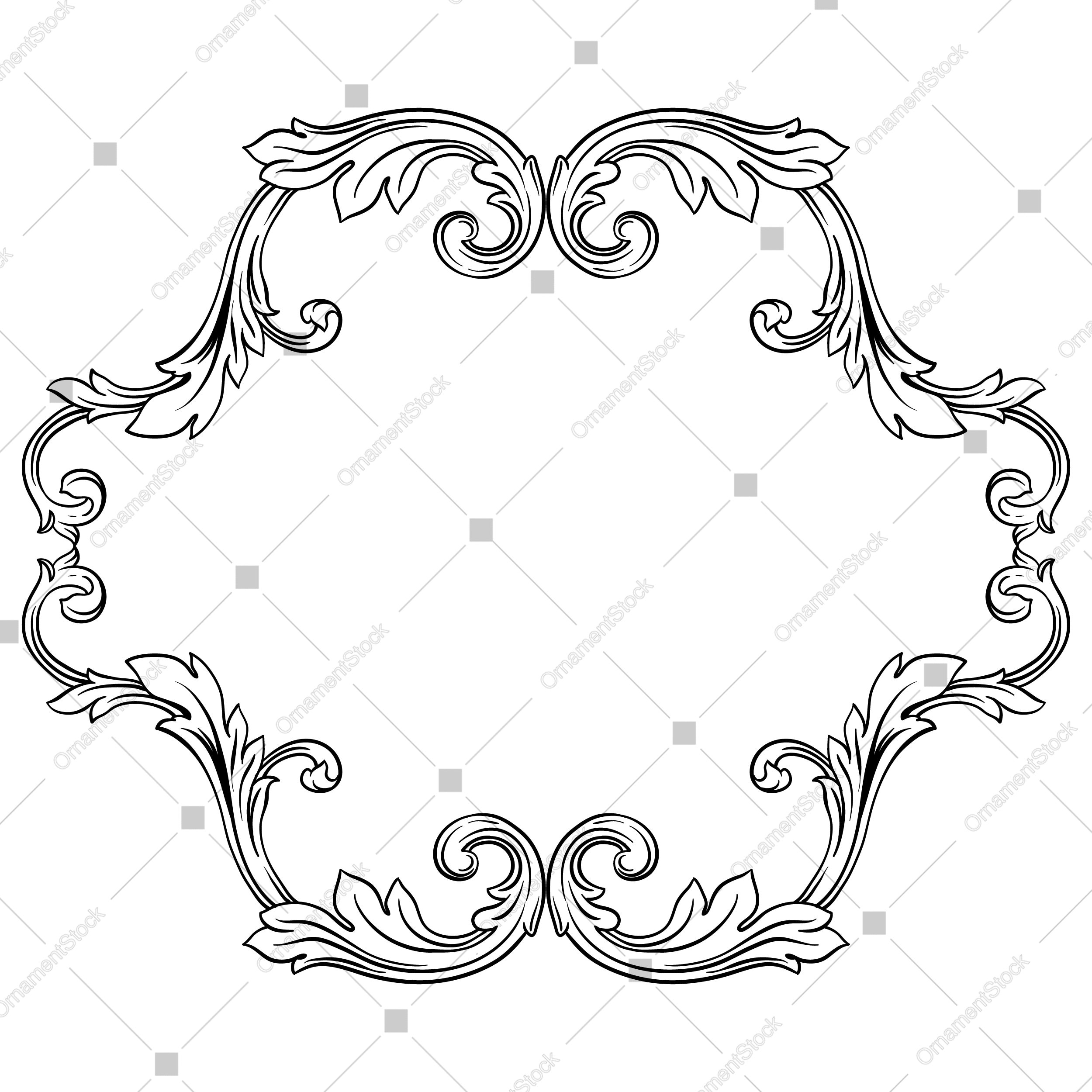 Vintage Antique Frame SVG Clipart, Monogram SVG, Vintage Vector French ...