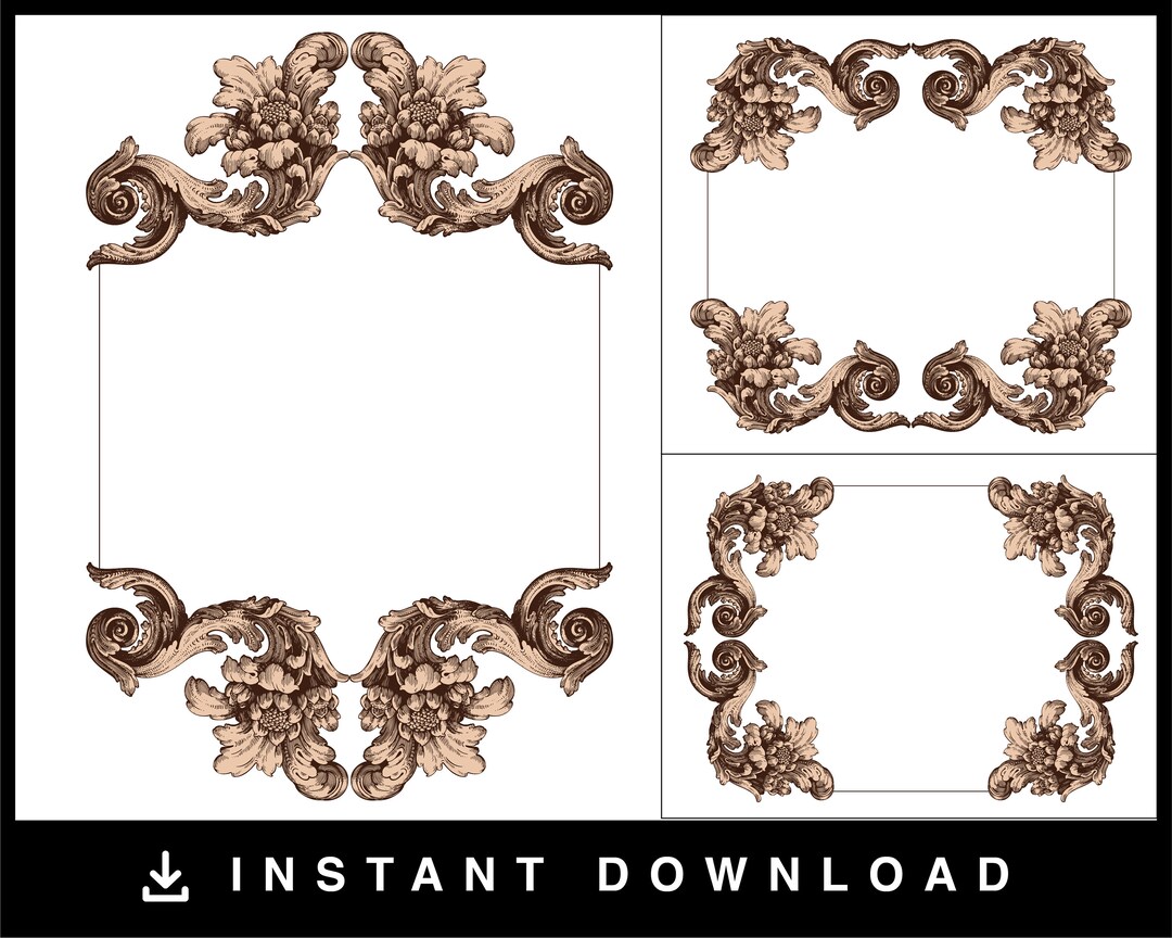 Baroque Style Silhouette Illustration Special Design for Wall Decor ...