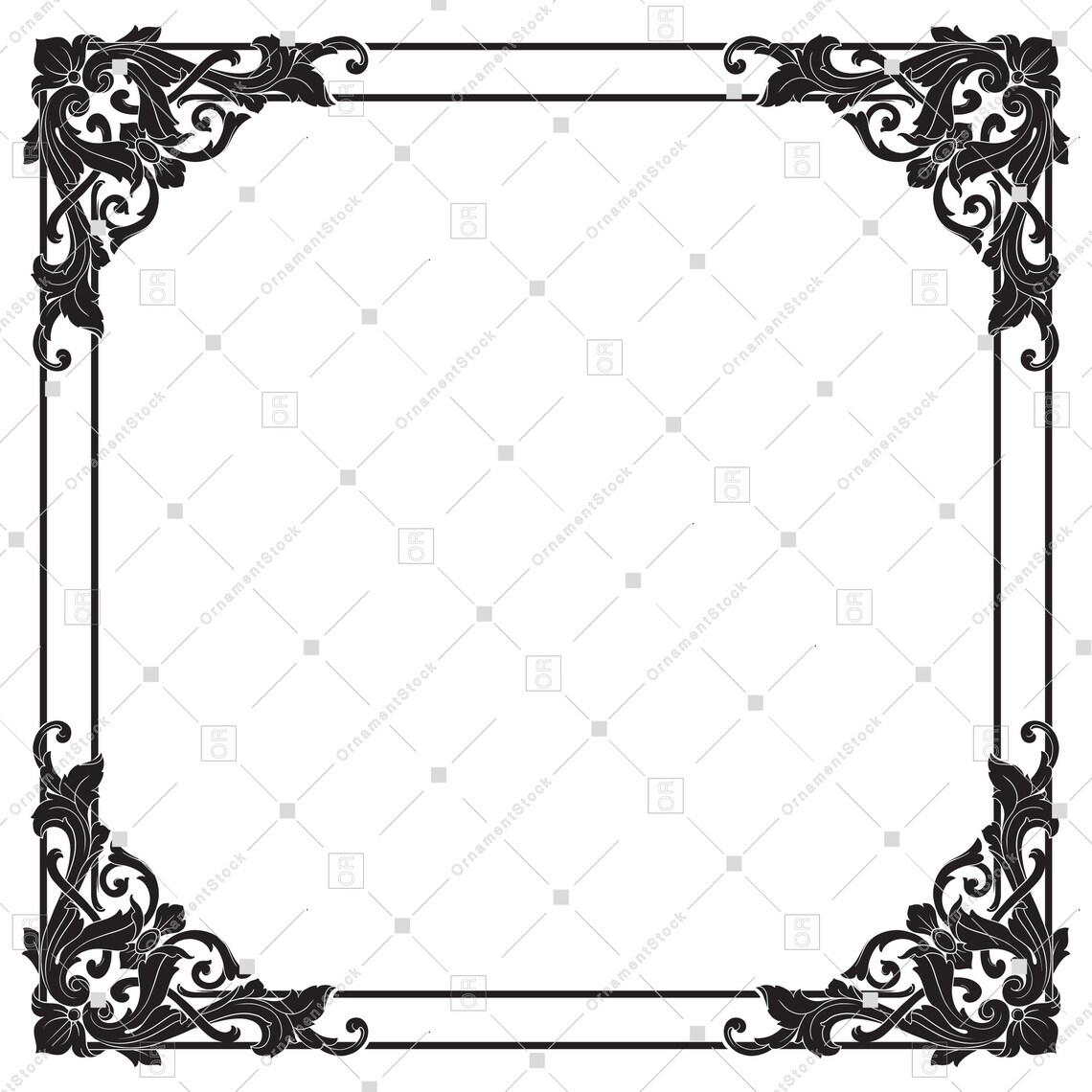 Baroque Svg Damask Clip Art Scroll Clipart Frame Swirl - Etsy