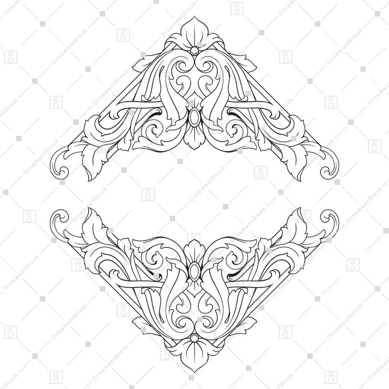 Baroque Svg, Damask Clip Art, Scroll Clipart, Frame Swirl, Silhouette ...