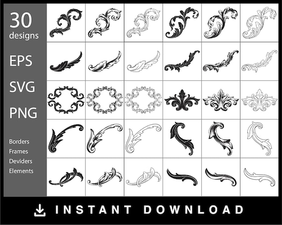 Carved Frame SVG Frames PNG Bundle Ornate Frame Svg Clipart - Etsy Canada