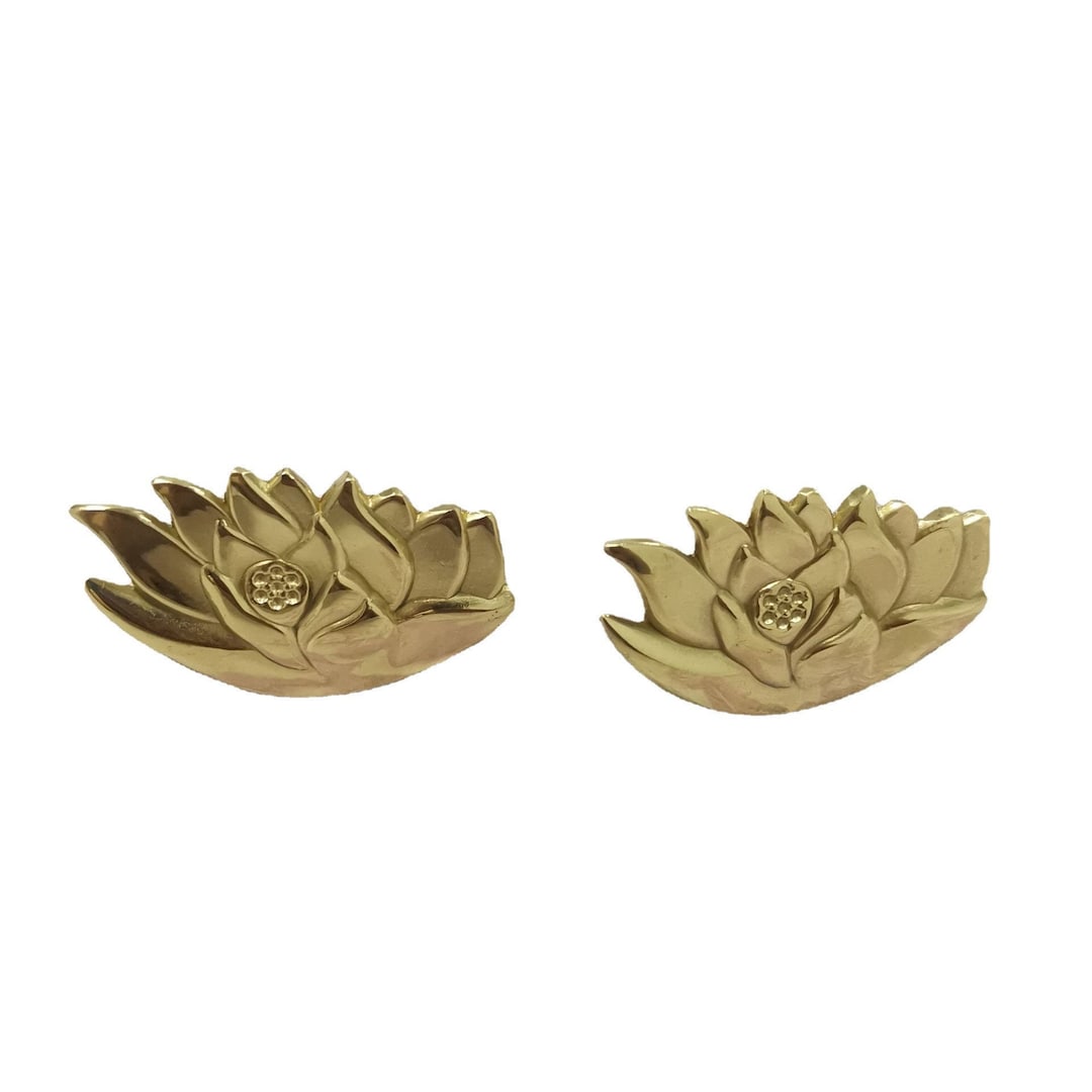 Lotus Flower Knob Solid Brass Knob Cabinet Pulls Drawer Knob Dresser ...