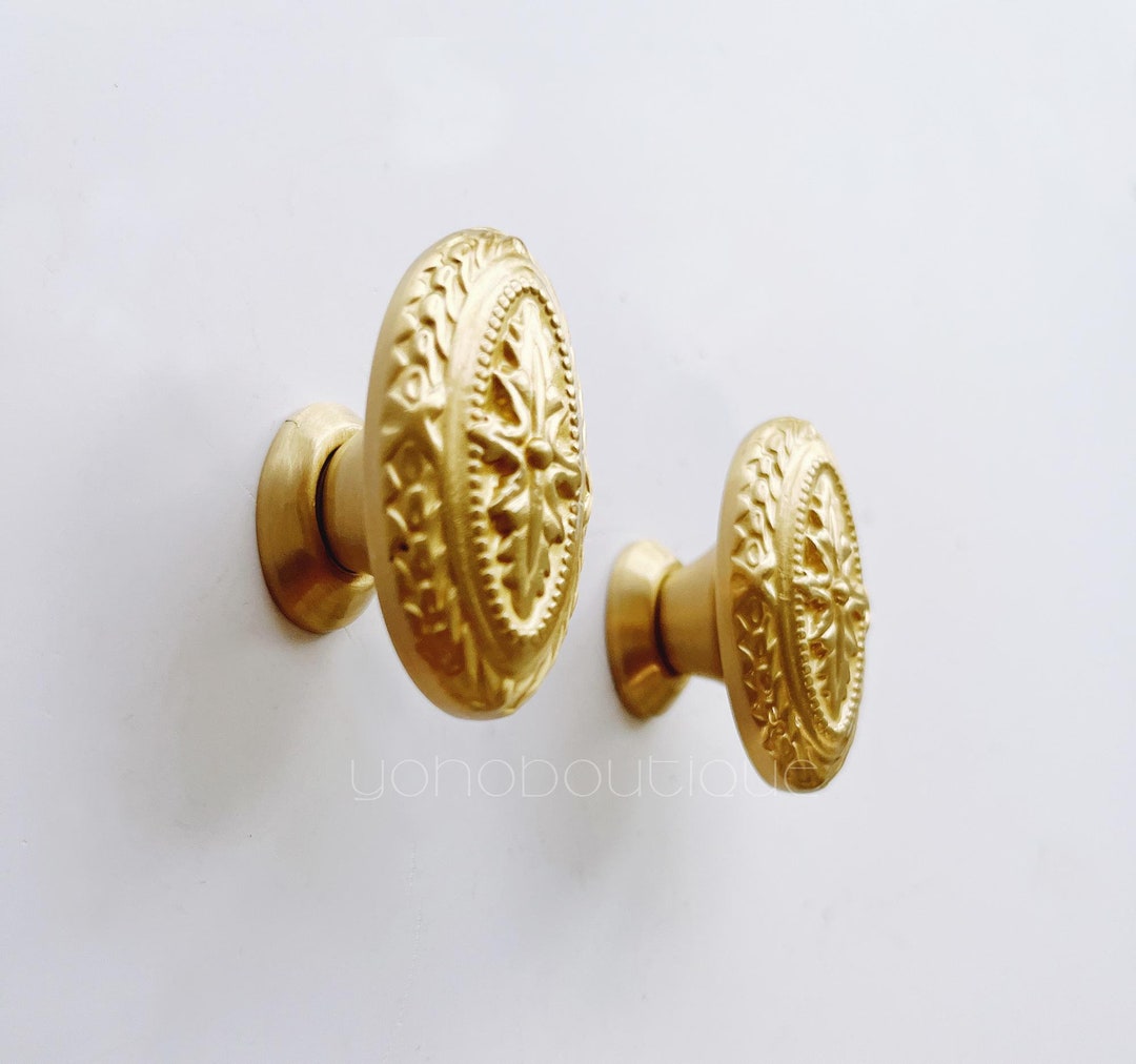 Oval Knob Solid Brass Knob Cabinet Pulls Drawer Knob Dresser Pull Knobs Handles Kitchen Knobs ...