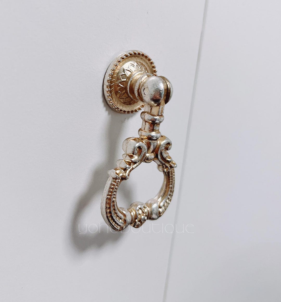 Antique Silver Drop Ring Pull: Zinc Alloy Cabinet Knob -BHK809 - Etsy