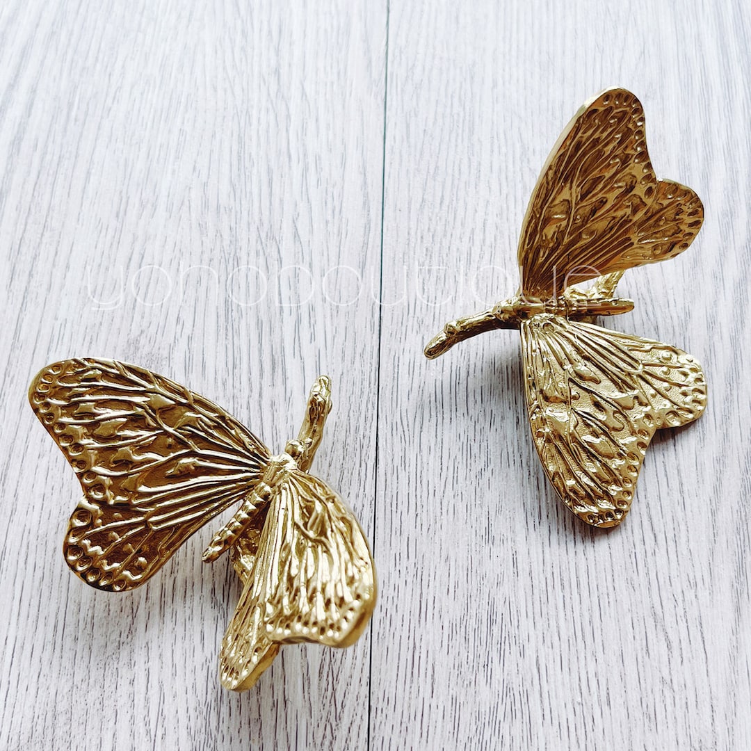 Butterfly Knob Solid Brass Knob Cabinet Pull Drawer Knob Dresser Pull Knob Handle Kitchen Knob ...