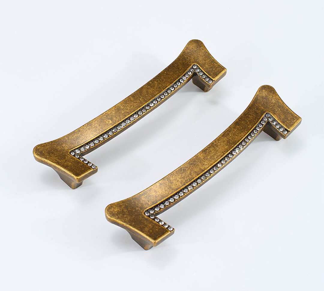Modern Style Pulls Rhinestone Decor Metal Drawer Knob Dresser Pull Knobs Kitchen Knobs Cabinet ...