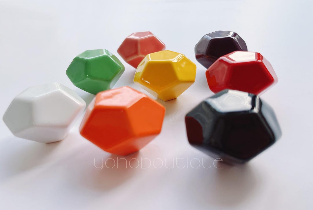Hexagon Ceramic Knob Cabinet Pull Drawer Knob Dresser Pull Knob Handle ...